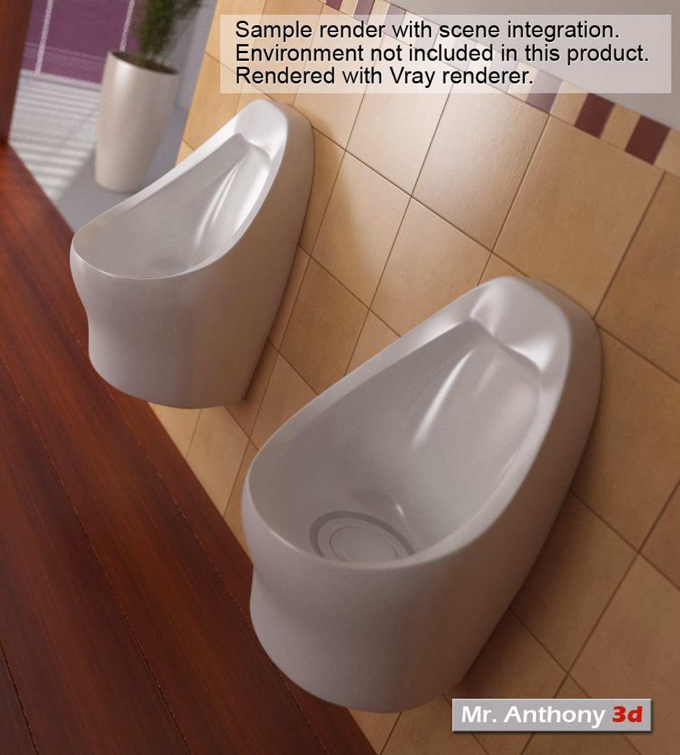 waterless urinal 3d model