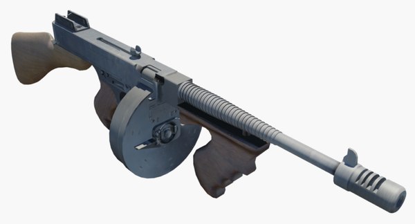 modelo 3d Low Poly 1928 Tommy Gun - TurboSquid 1286566