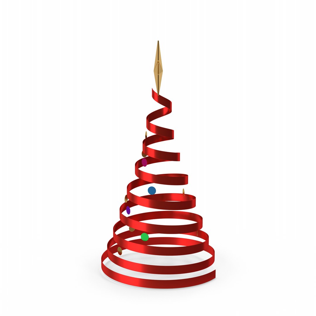 Curly Ribbon Christmas Tree 3D model - TurboSquid 1875633