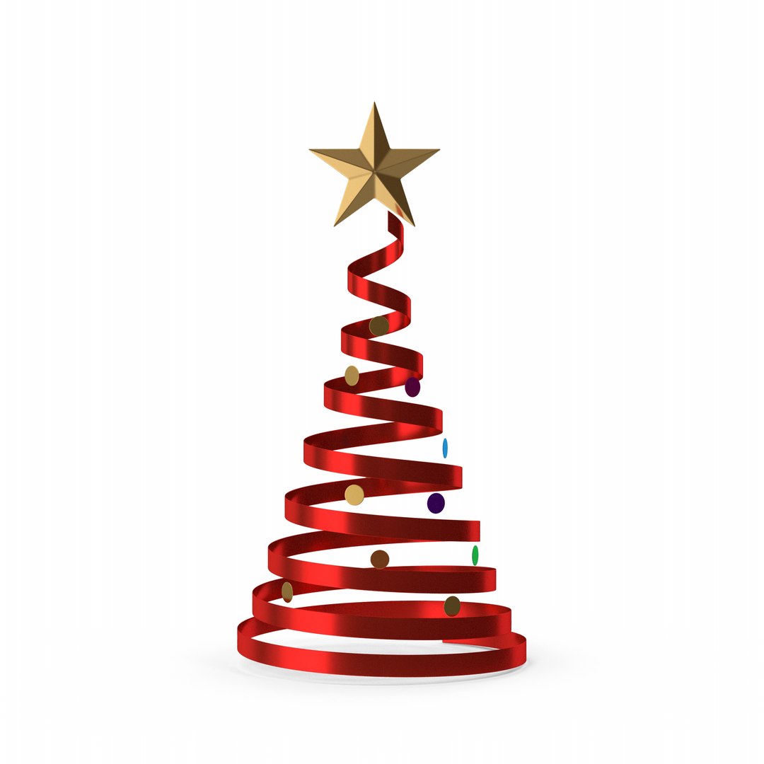 Curly Ribbon Christmas Tree 3D model - TurboSquid 1875633