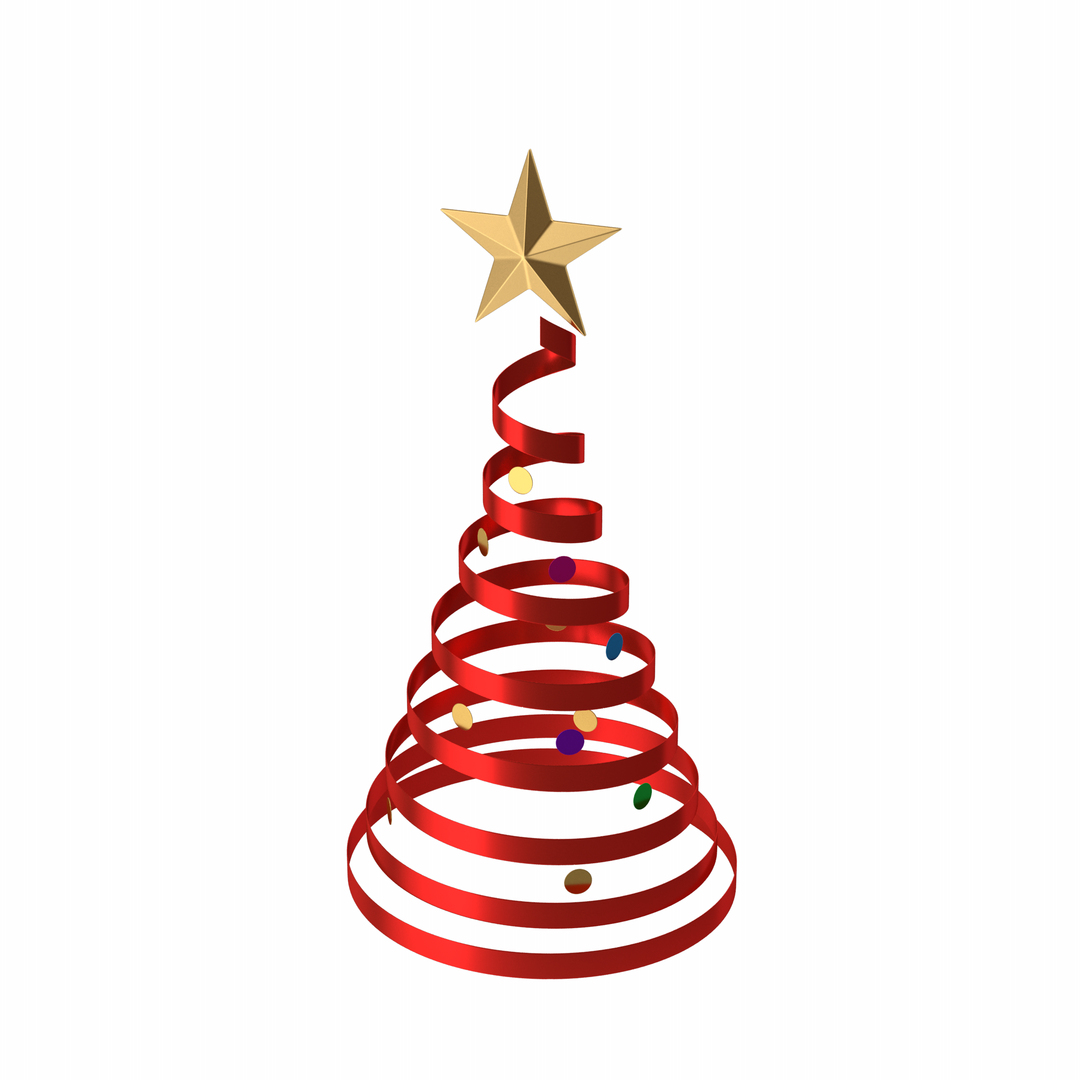 Curly Ribbon Christmas Tree 3D model - TurboSquid 1875633