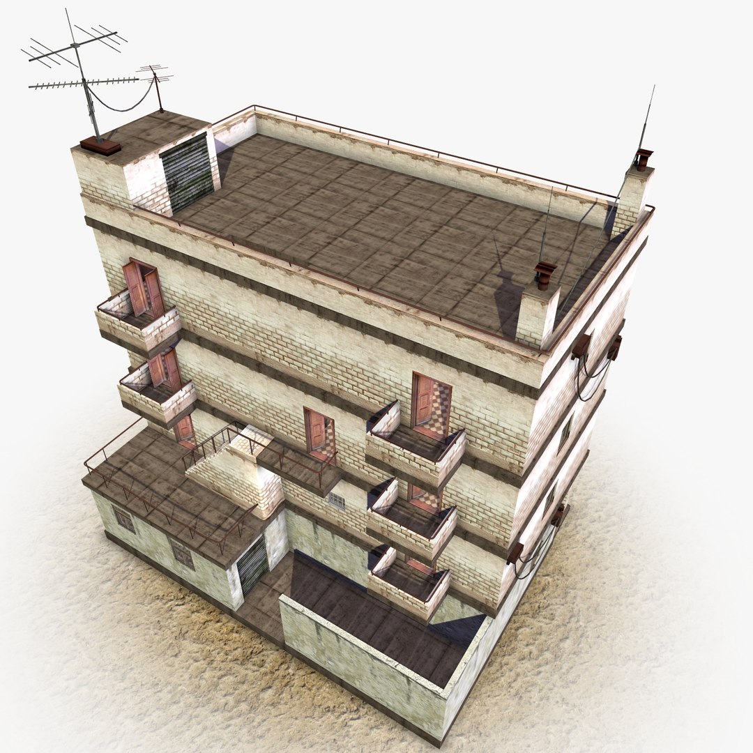 accessible urban building 3d obj