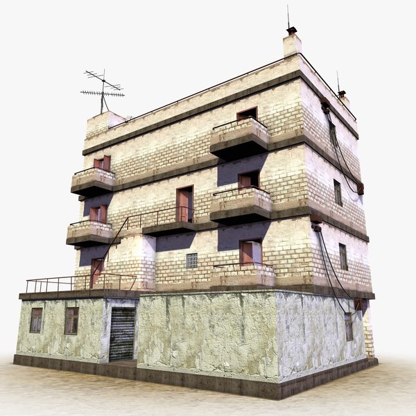 accessible urban building 3d obj
