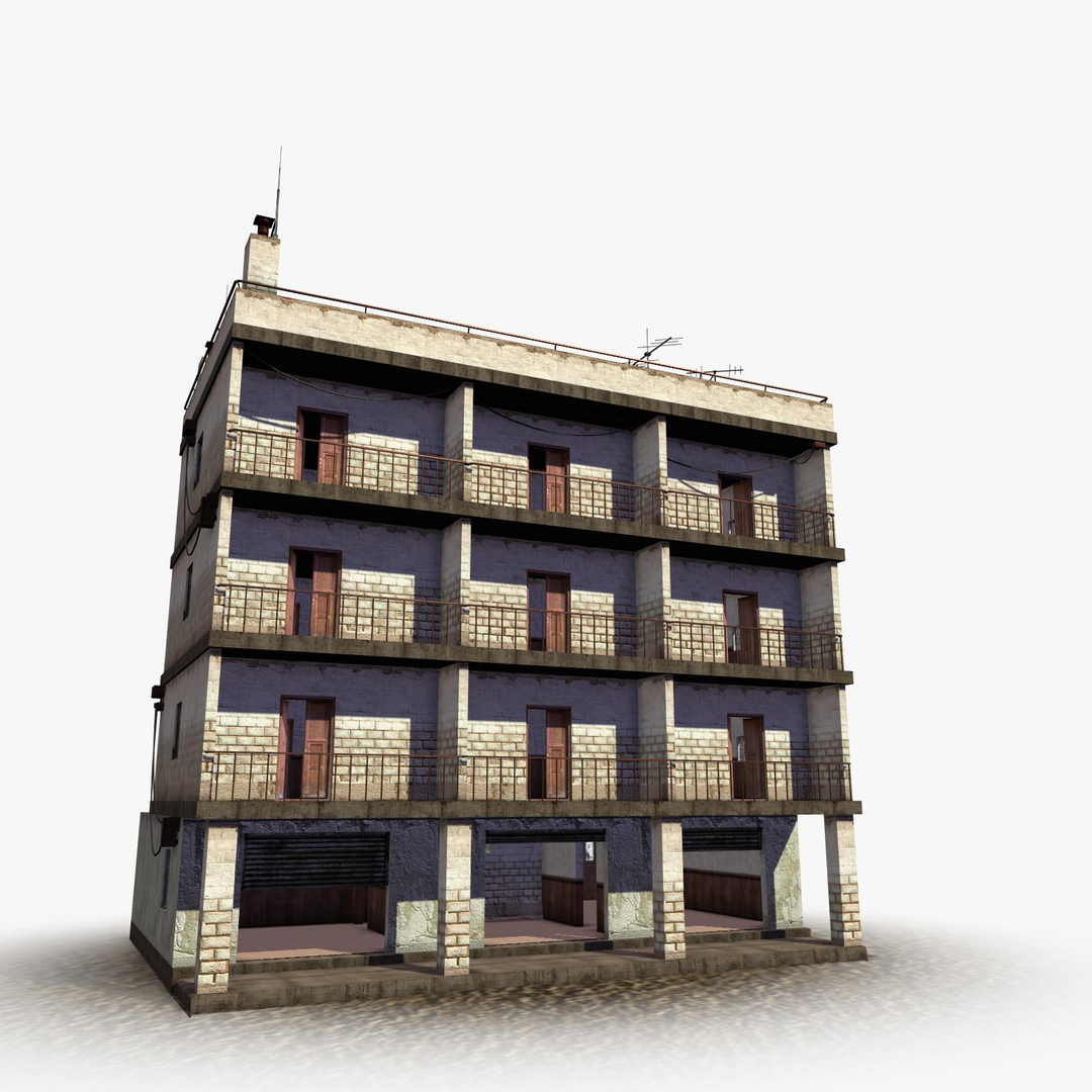 accessible urban building 3d obj