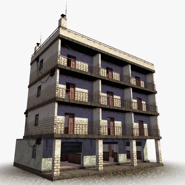 accessible urban building 3d obj