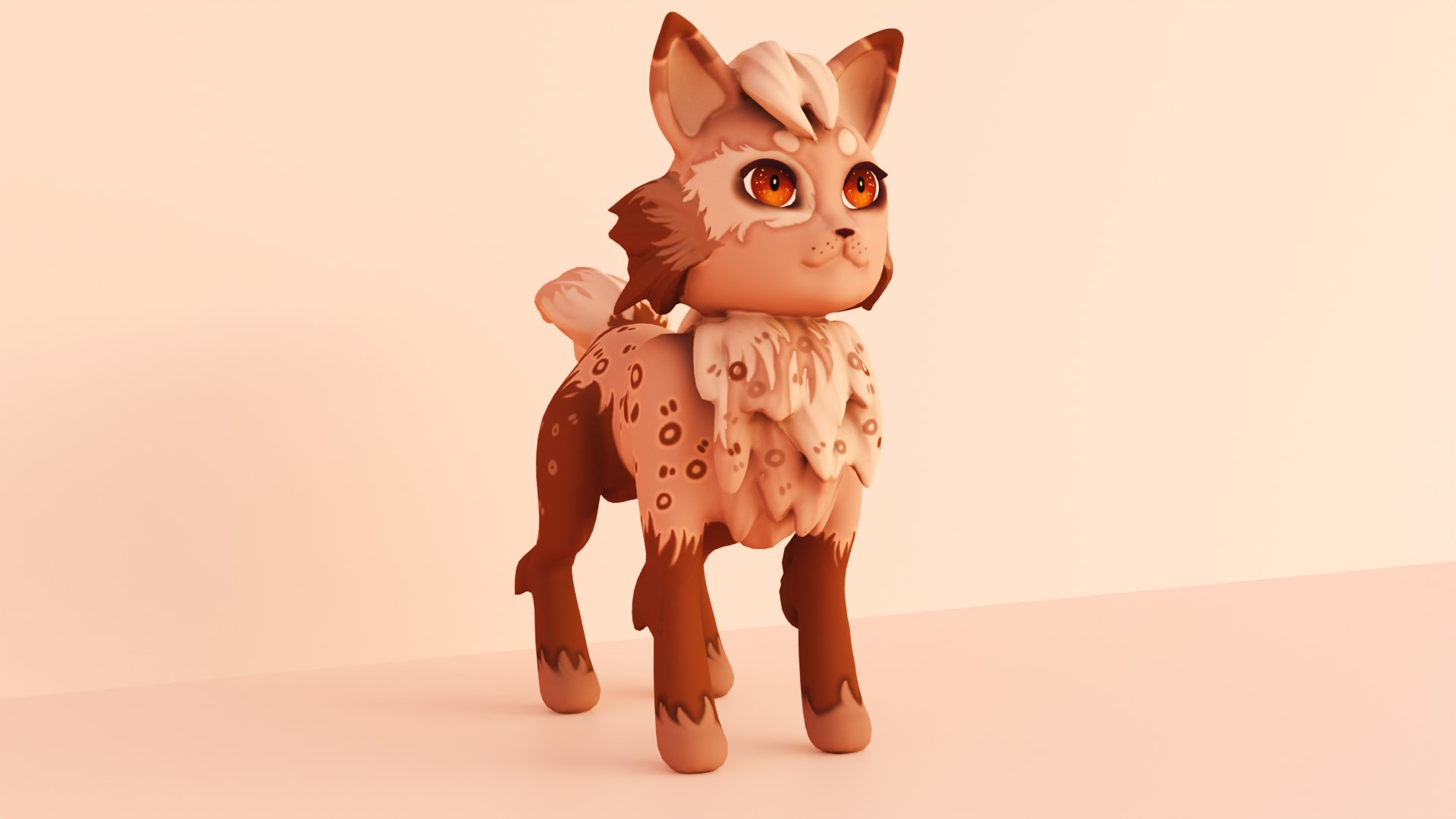 3D Model Stylized Brown Cat - TurboSquid 2067203