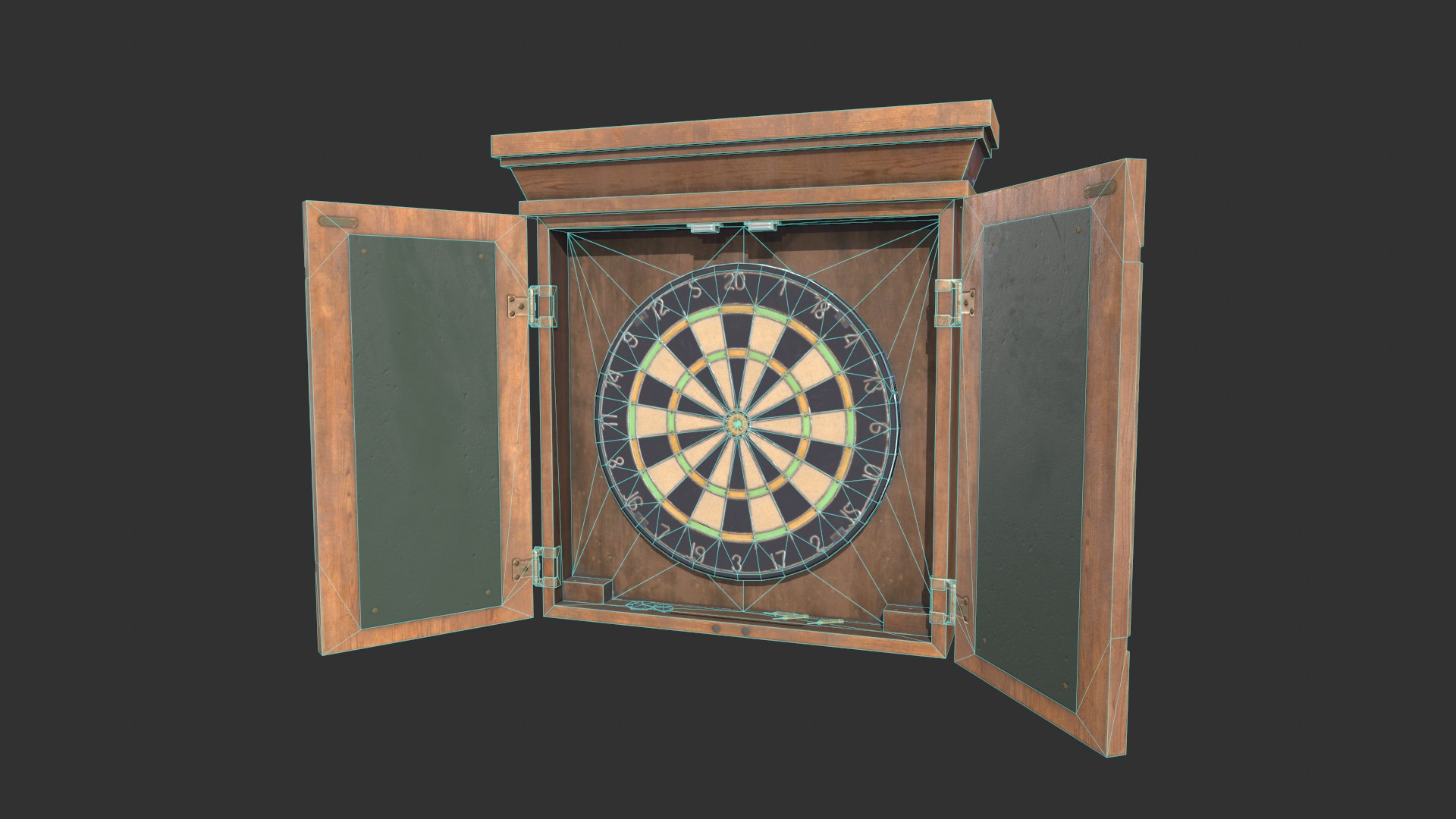 Dart Board And Cabinet 3D Model - TurboSquid 2103719