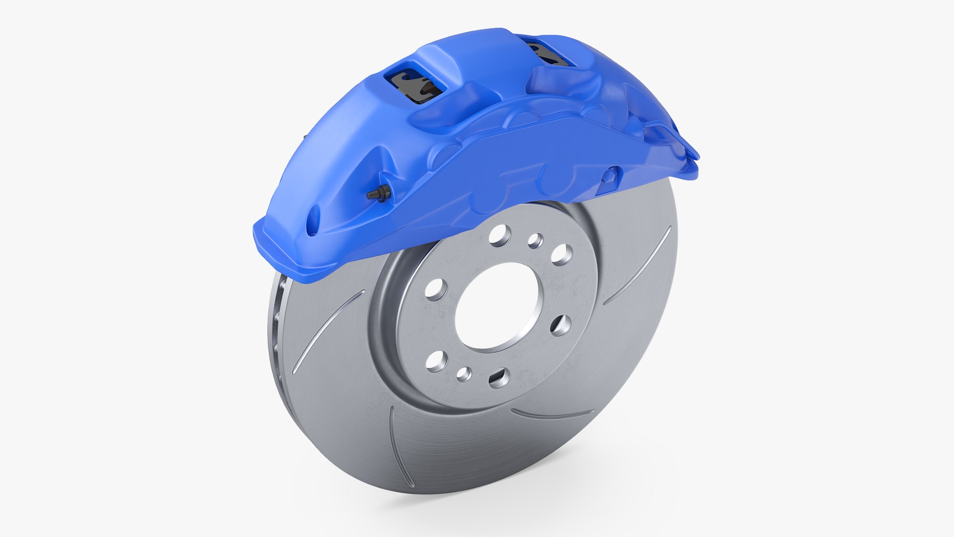 Slotted Brake Disc With Blue Racing Caliper Model - TurboSquid 2389388