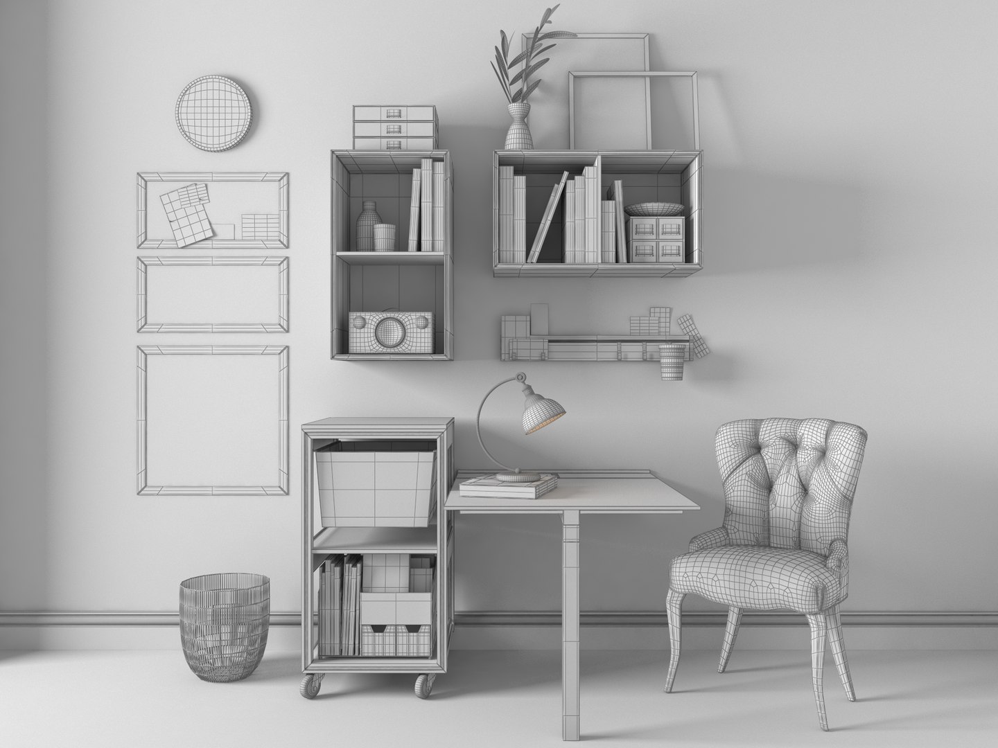 Study Desk 3D Model - TurboSquid 1789813