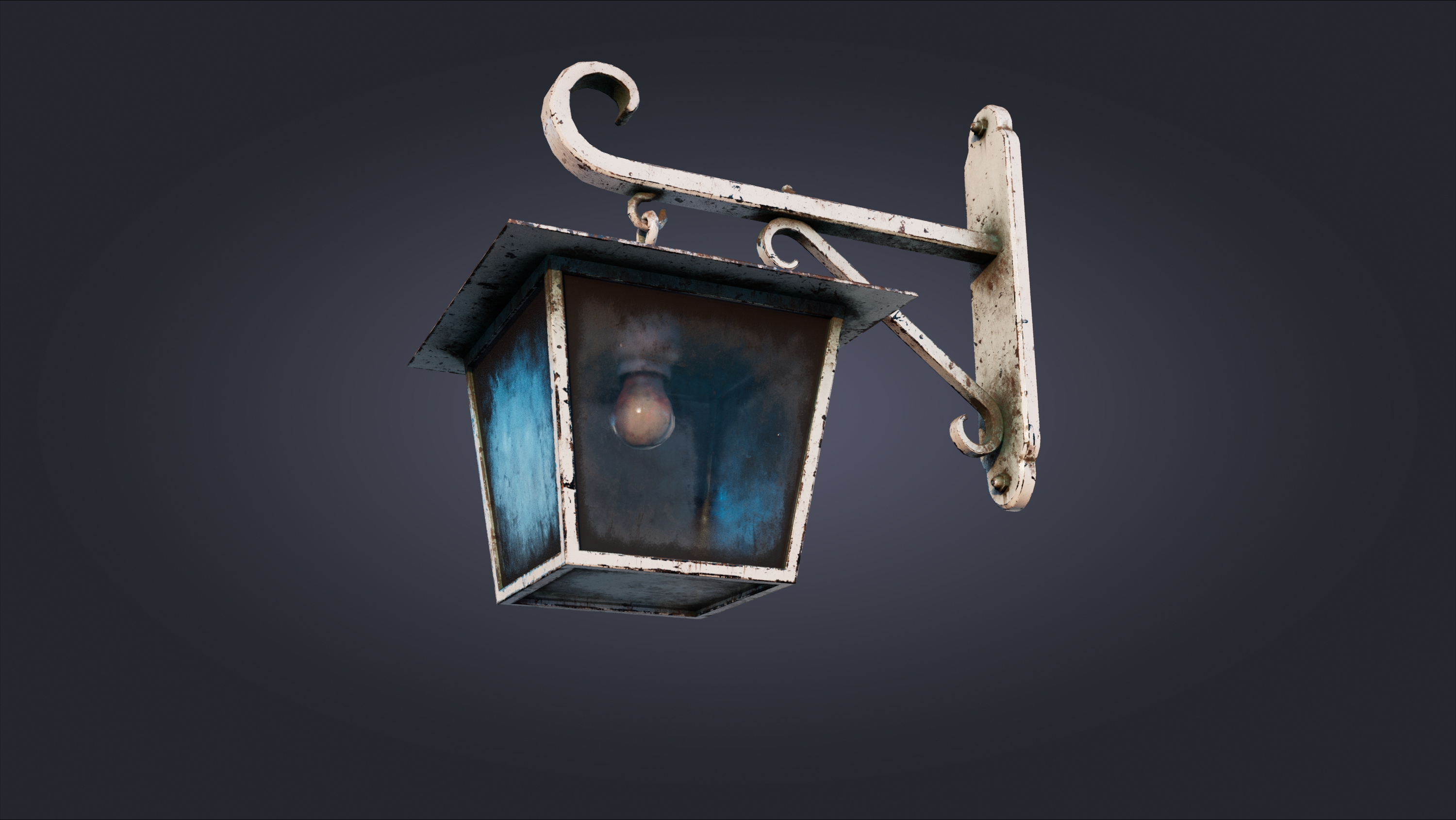 3D Antique White Rusty Wall Lamp - TurboSquid 1775600