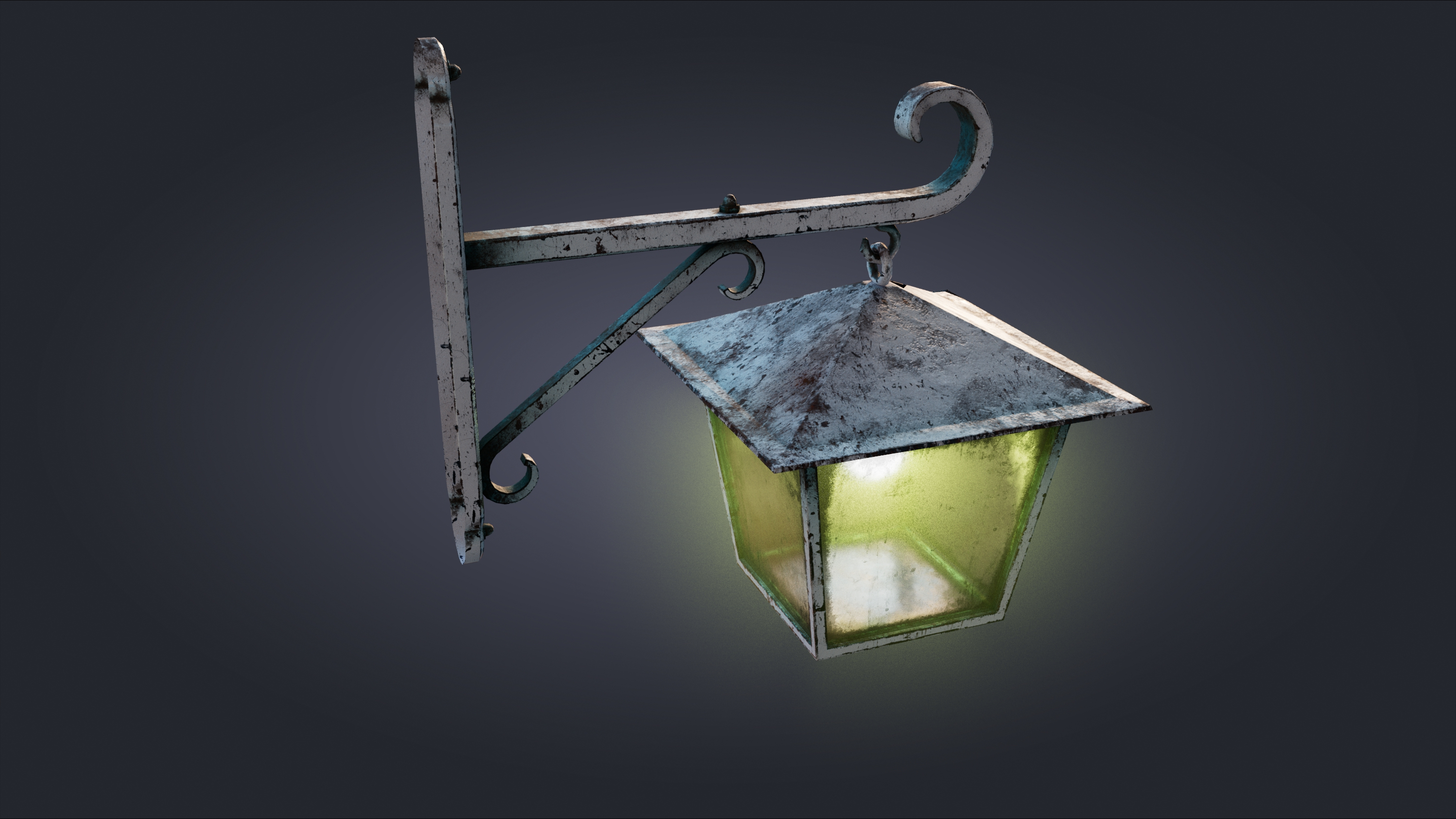 3D Antique White Rusty Wall Lamp - TurboSquid 1775600