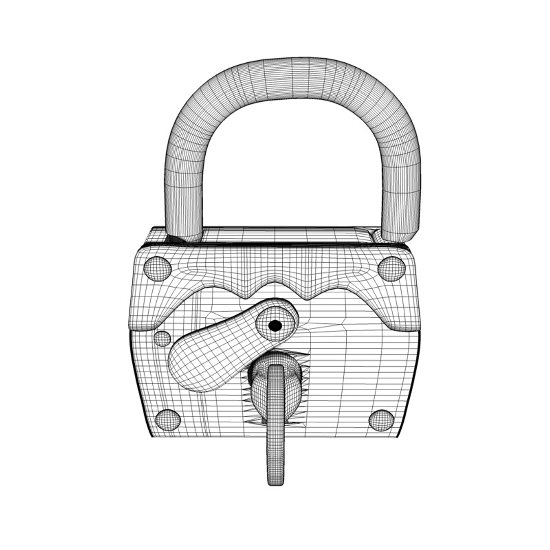 Old-style Padlock 3d Model