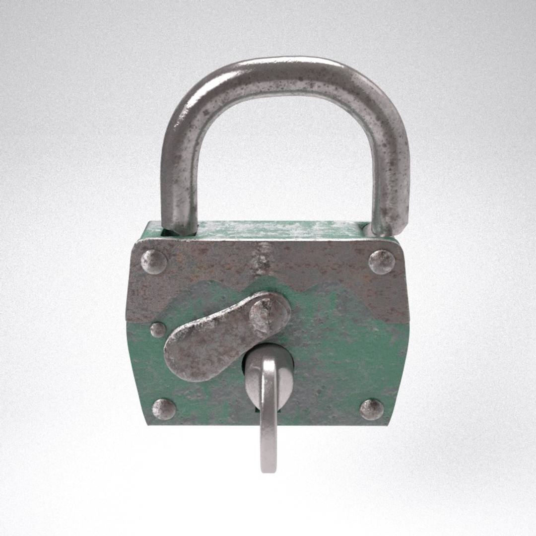 Old-style Padlock 3d Model