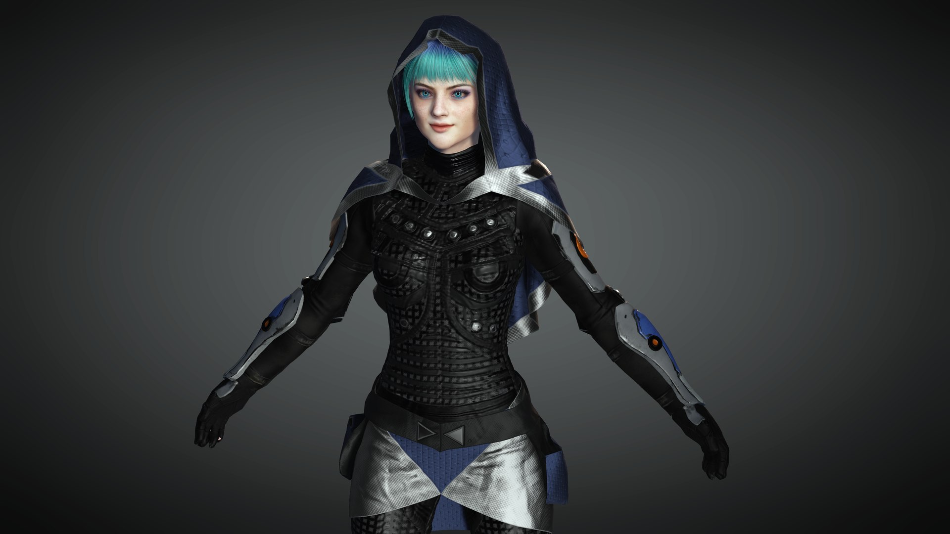 3D AAA Cyber Punk Female Character 01 - TurboSquid 1857529