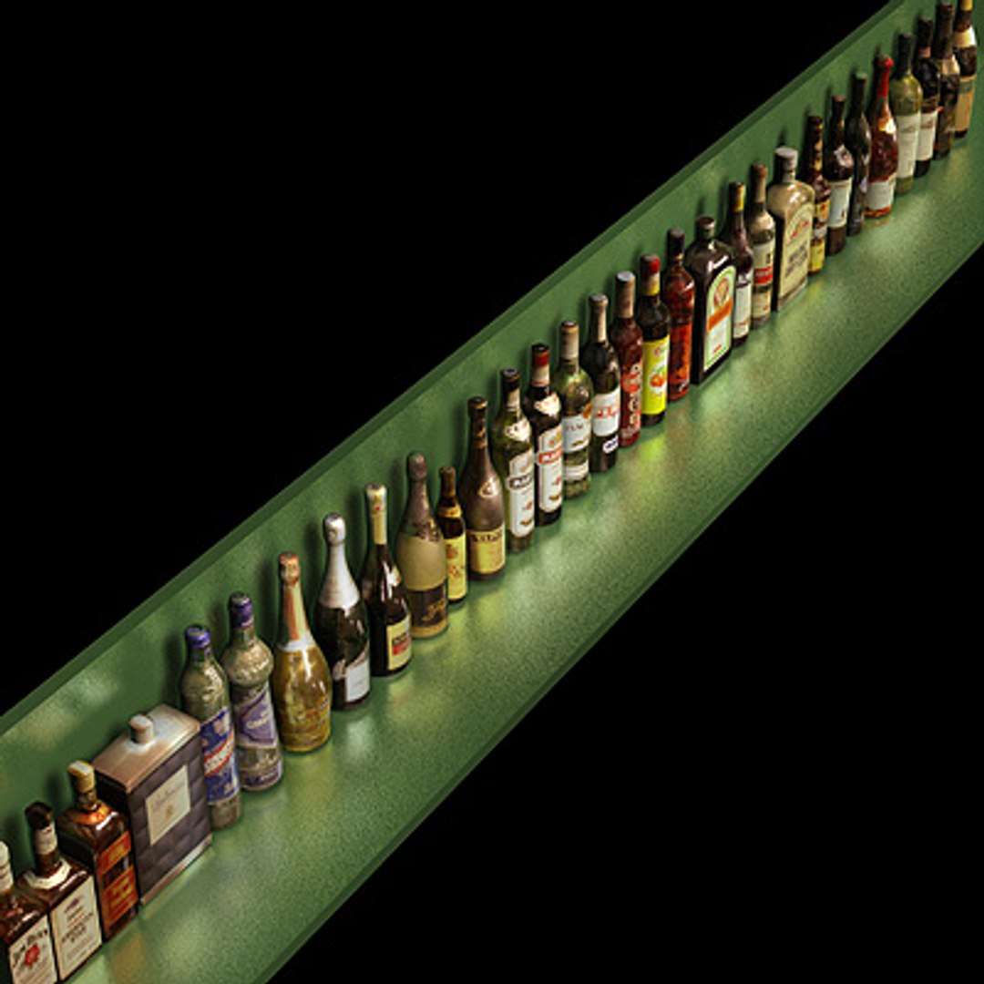 bottles 31 liquor 3d model