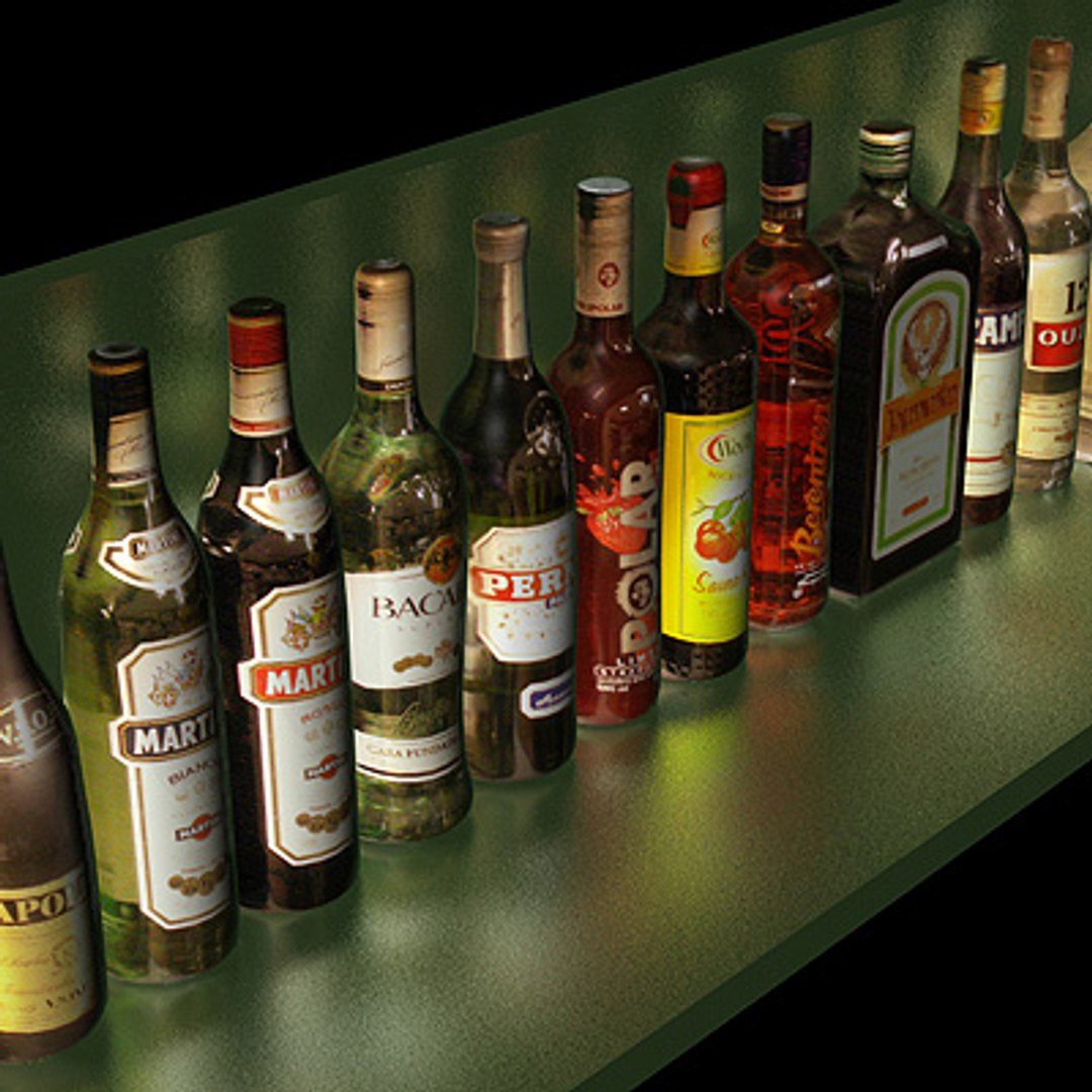 bottles 31 liquor 3d model