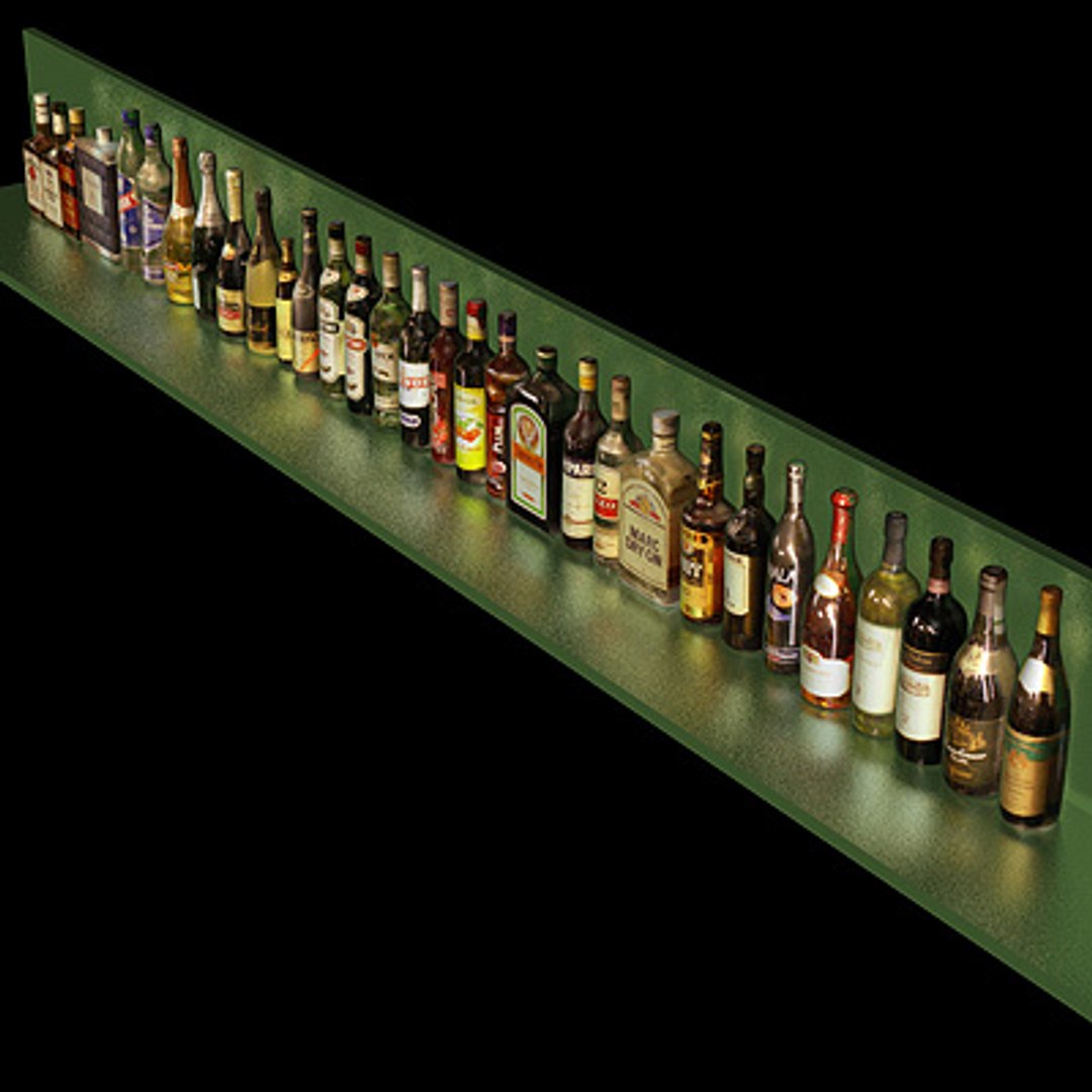 bottles 31 liquor 3d model