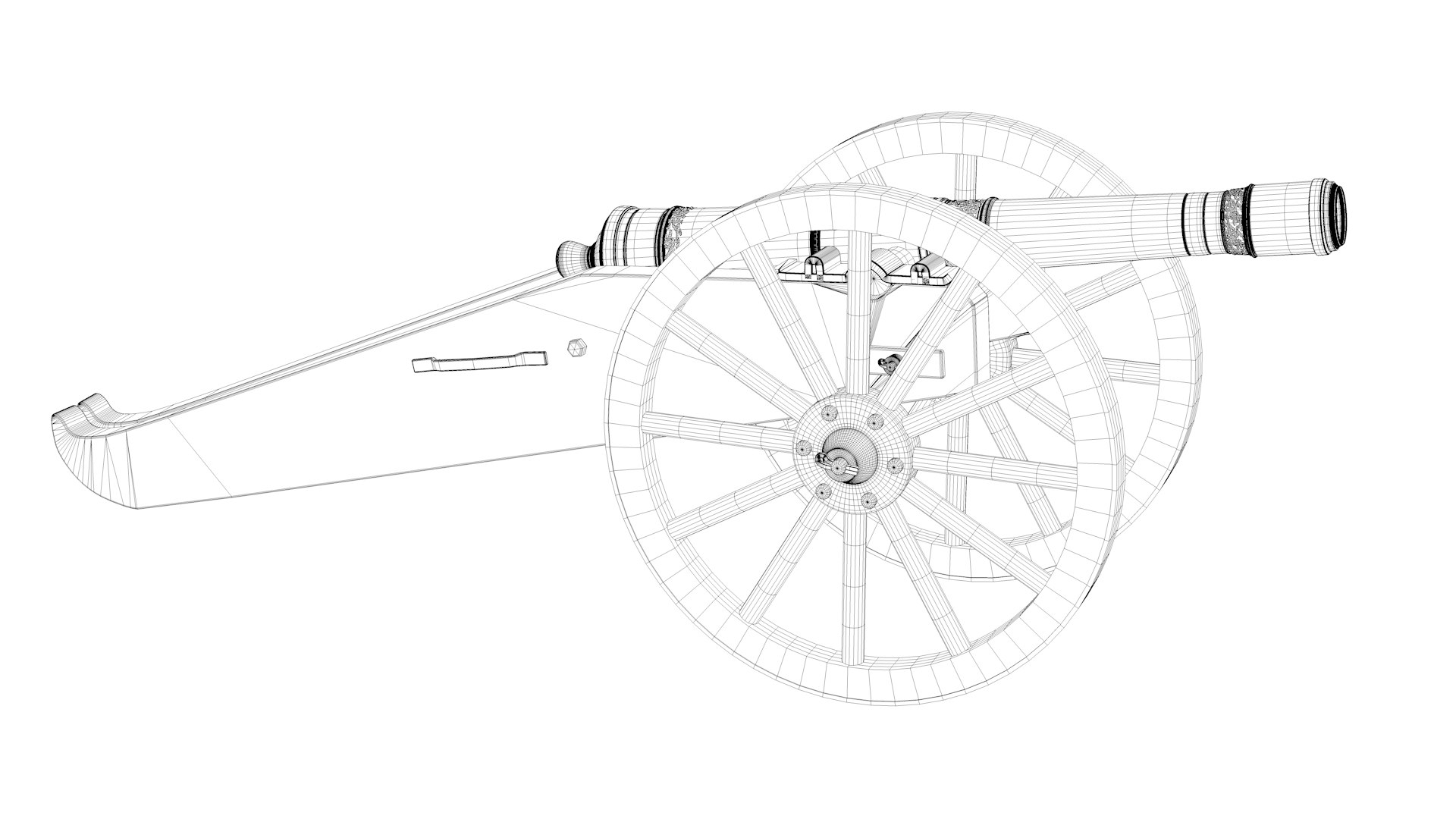 Wheel cannon 3D model - TurboSquid 1862143