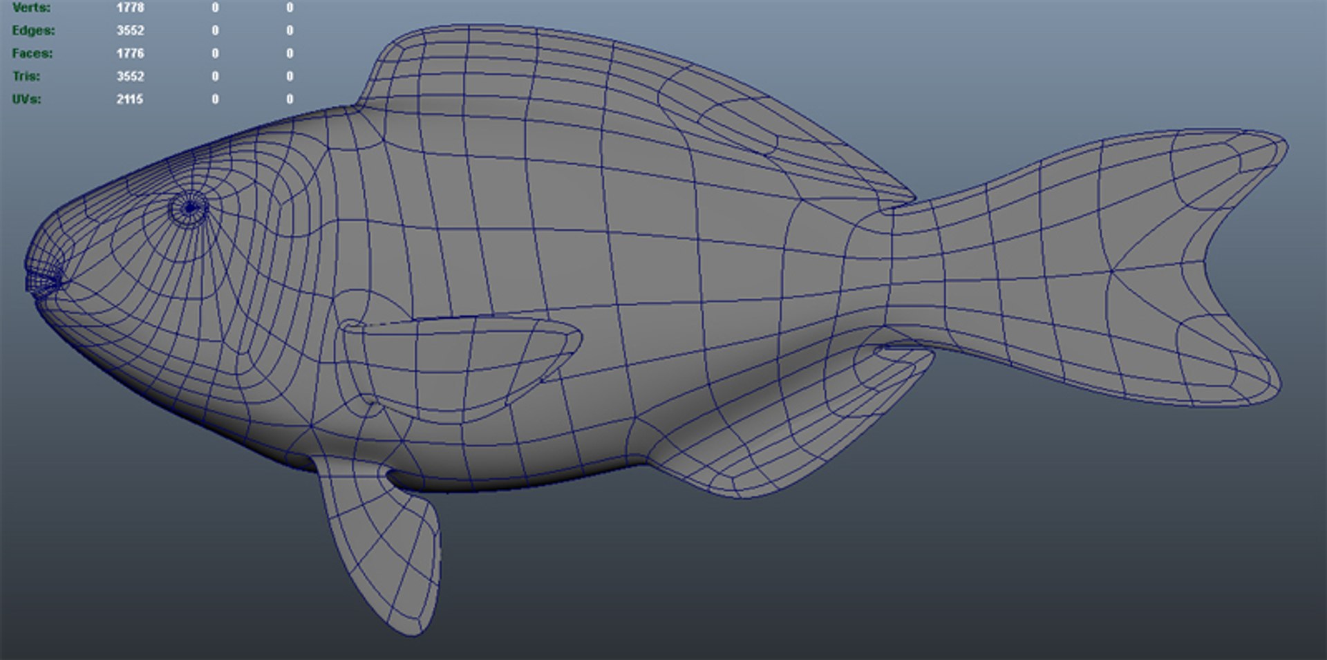 azure parrotfish 3d model