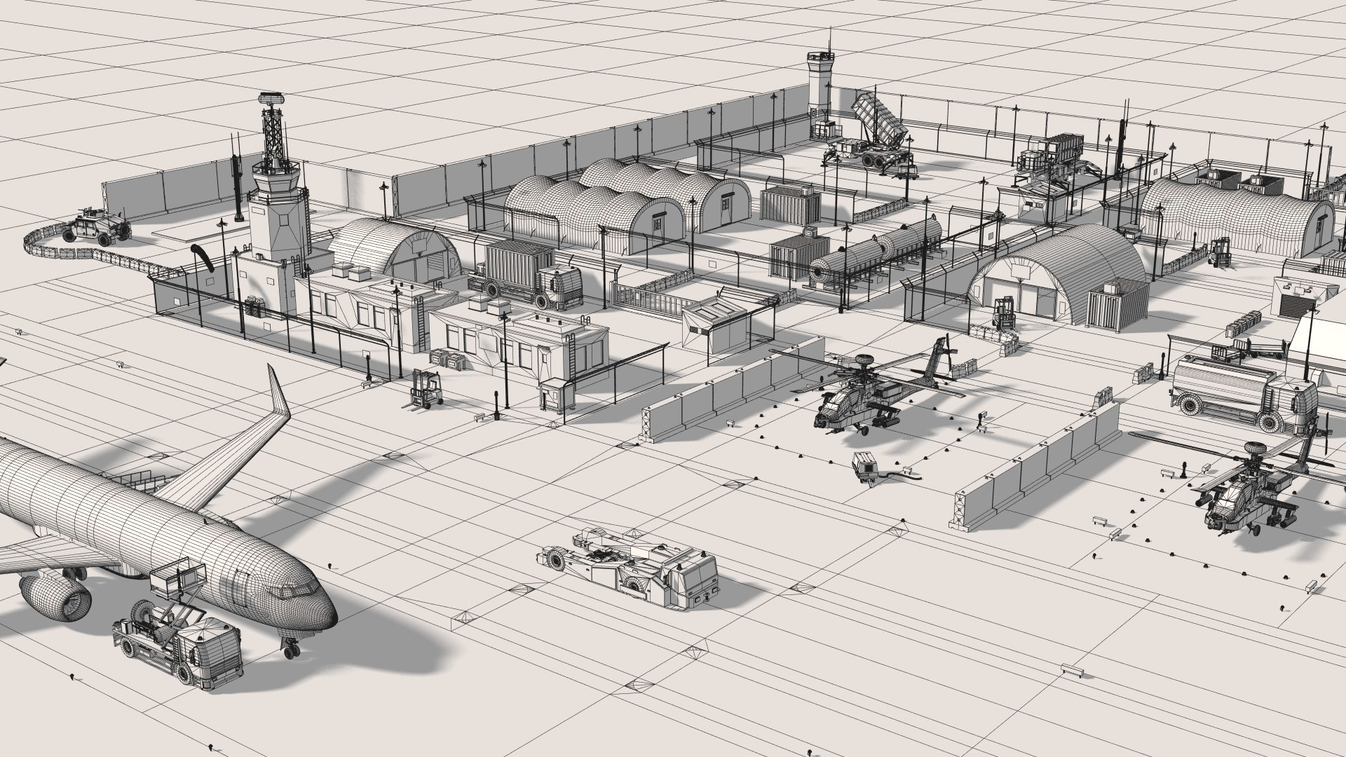 Military base HD 3D model - TurboSquid 2075336