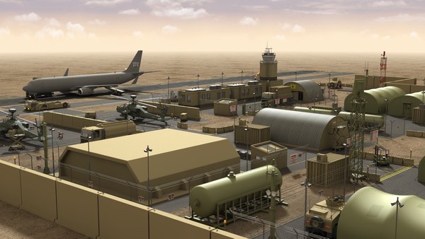 modelo 3d Instalación completa del aeródromo militar HD - TurboSquid ...