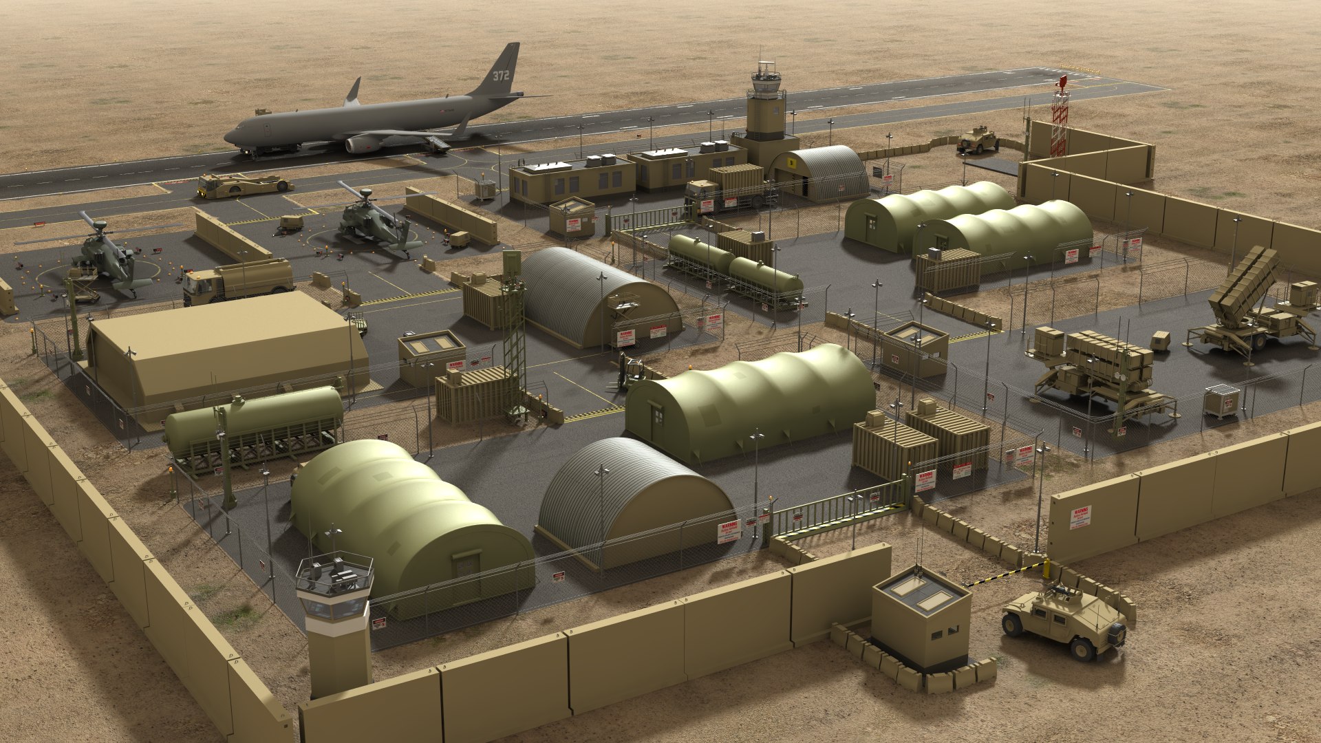 Military base HD 3D model - TurboSquid 2075336