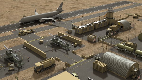 modelo 3d Instalación completa del aeródromo militar HD - TurboSquid ...