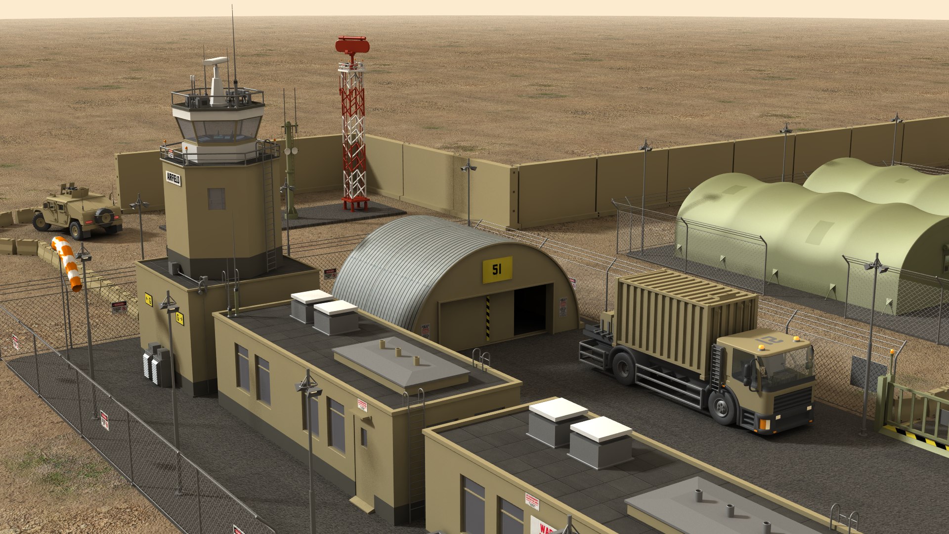 Military base HD 3D model - TurboSquid 2075336