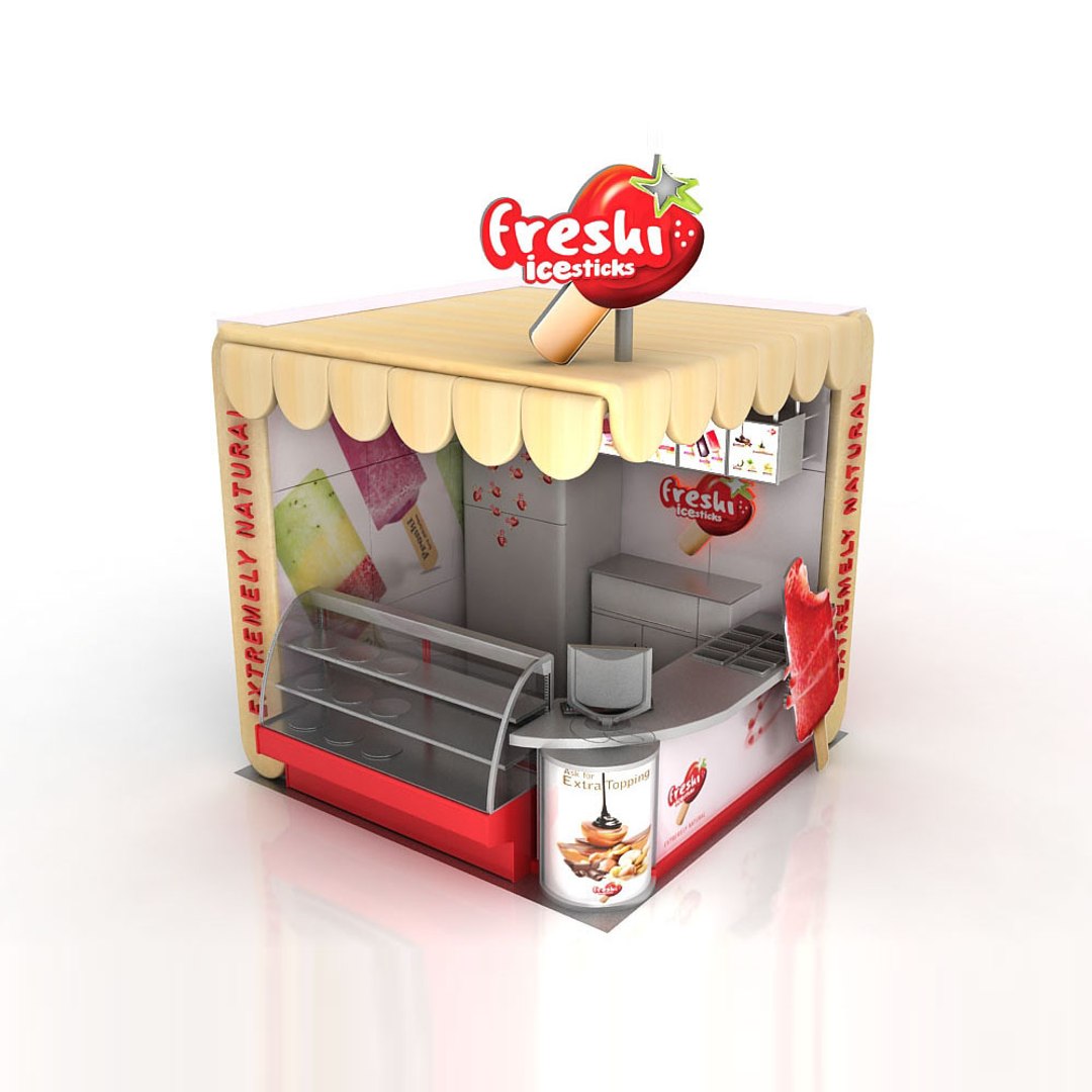 3d Model Booth Ice Cream Sticks