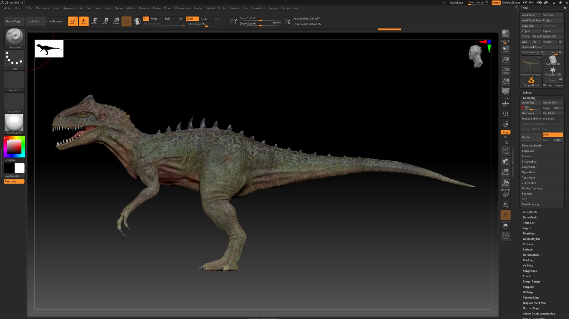 3D Allosaurus Theropod Dinosaur In Blender And ZBrush Model - TurboSquid 2020489