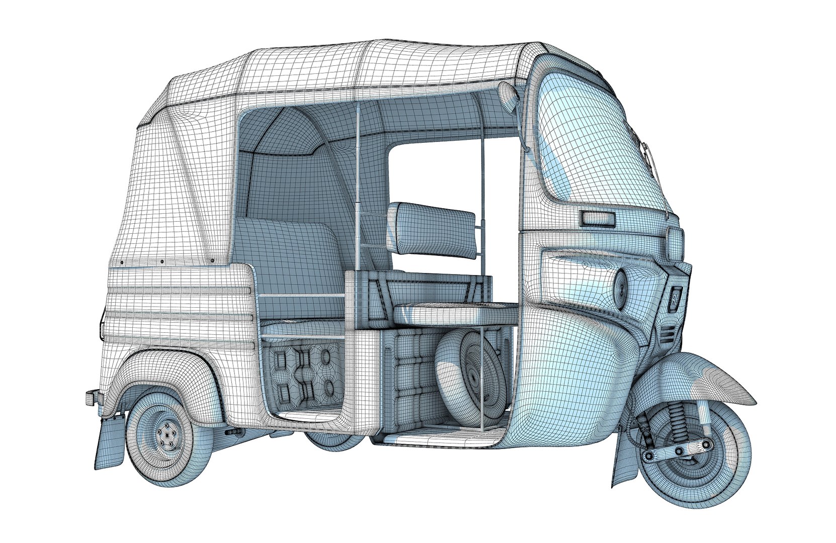 3D Bajaj Auto Rickshaw Tuktuk Model - TurboSquid 1424739