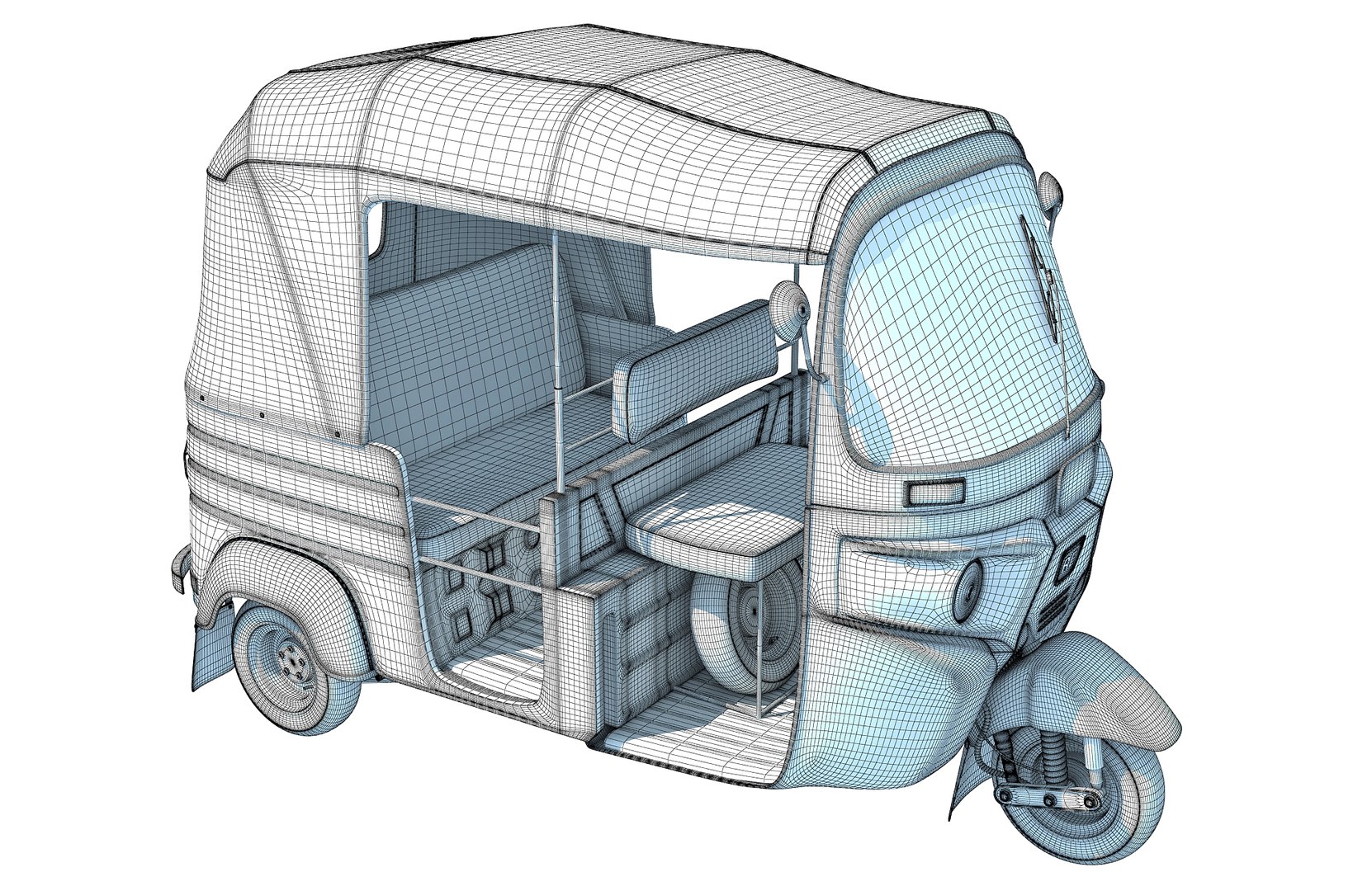 3D Bajaj Auto Rickshaw Tuktuk Model - TurboSquid 1424739