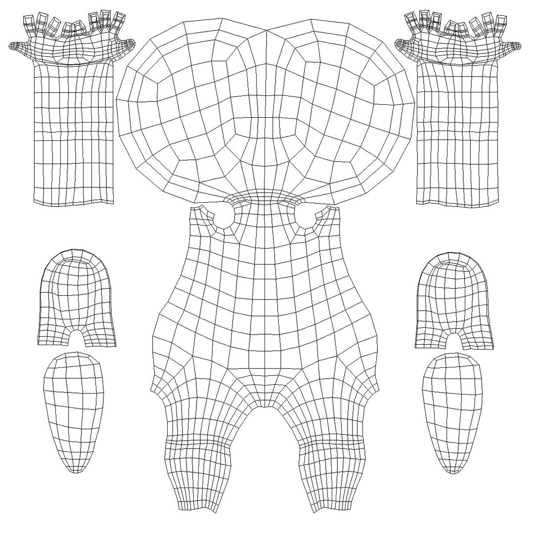 3d Model Of Rigged Biped