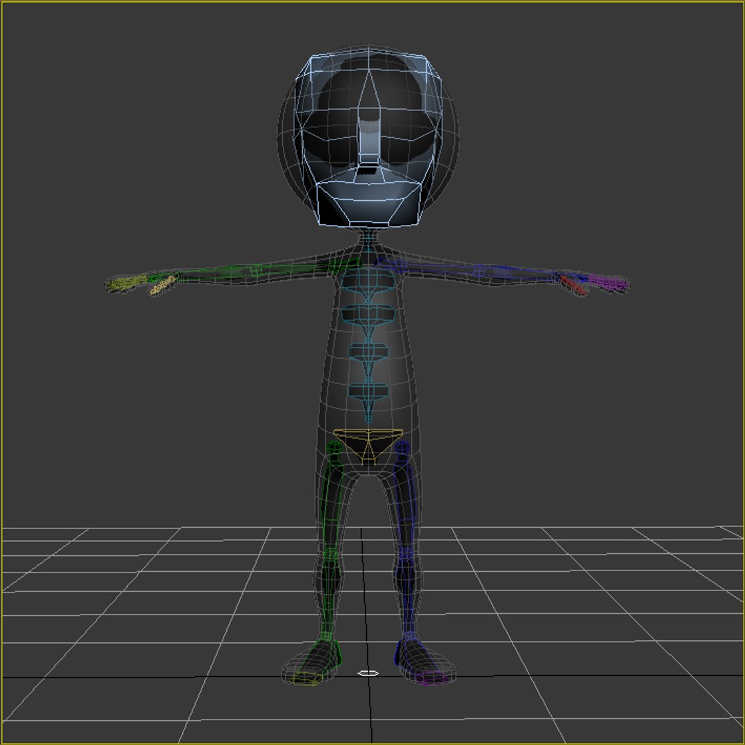 3d Model Of Rigged Biped