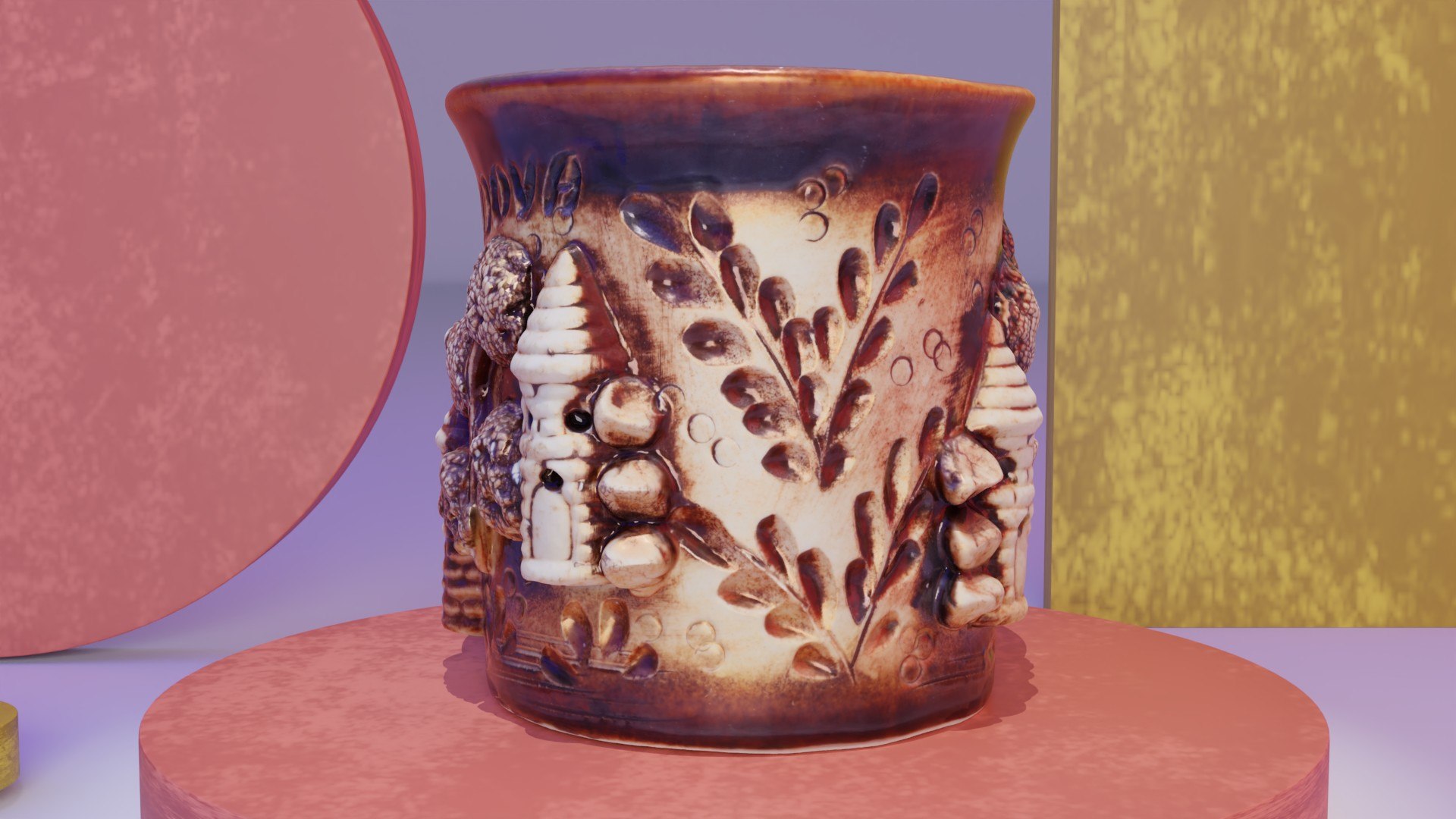 Ethnic clay cup high-poly 3D model 3D model - TurboSquid 1805964