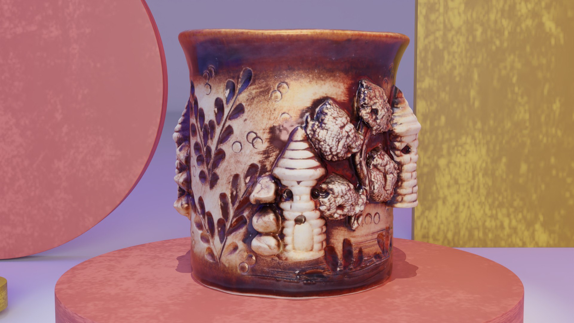 Ethnic clay cup high-poly 3D model 3D model - TurboSquid 1805964