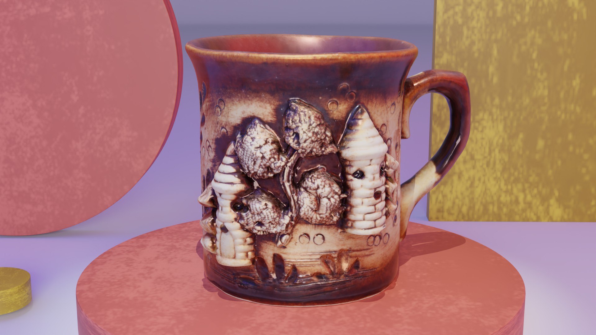 Ethnic clay cup high-poly 3D model 3D model - TurboSquid 1805964