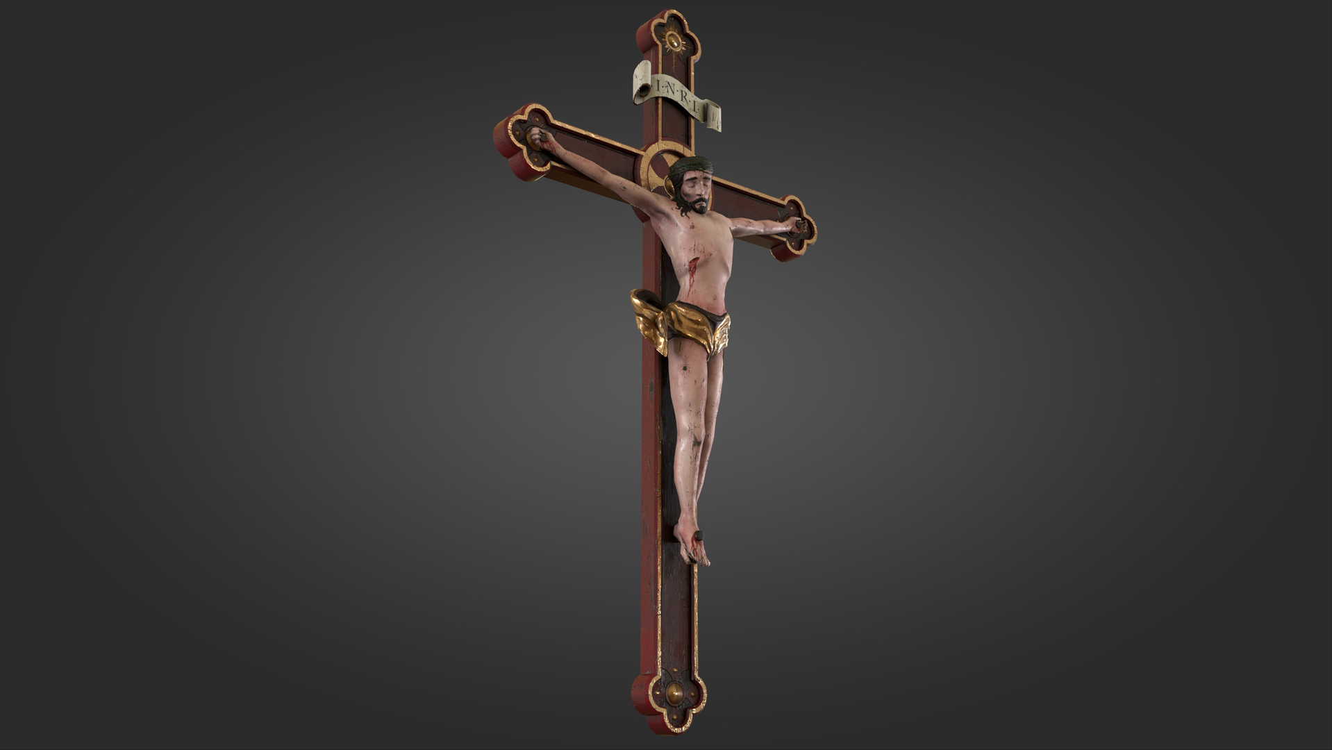 3D Medieval Crucifix Red - PBR - TurboSquid 1818010