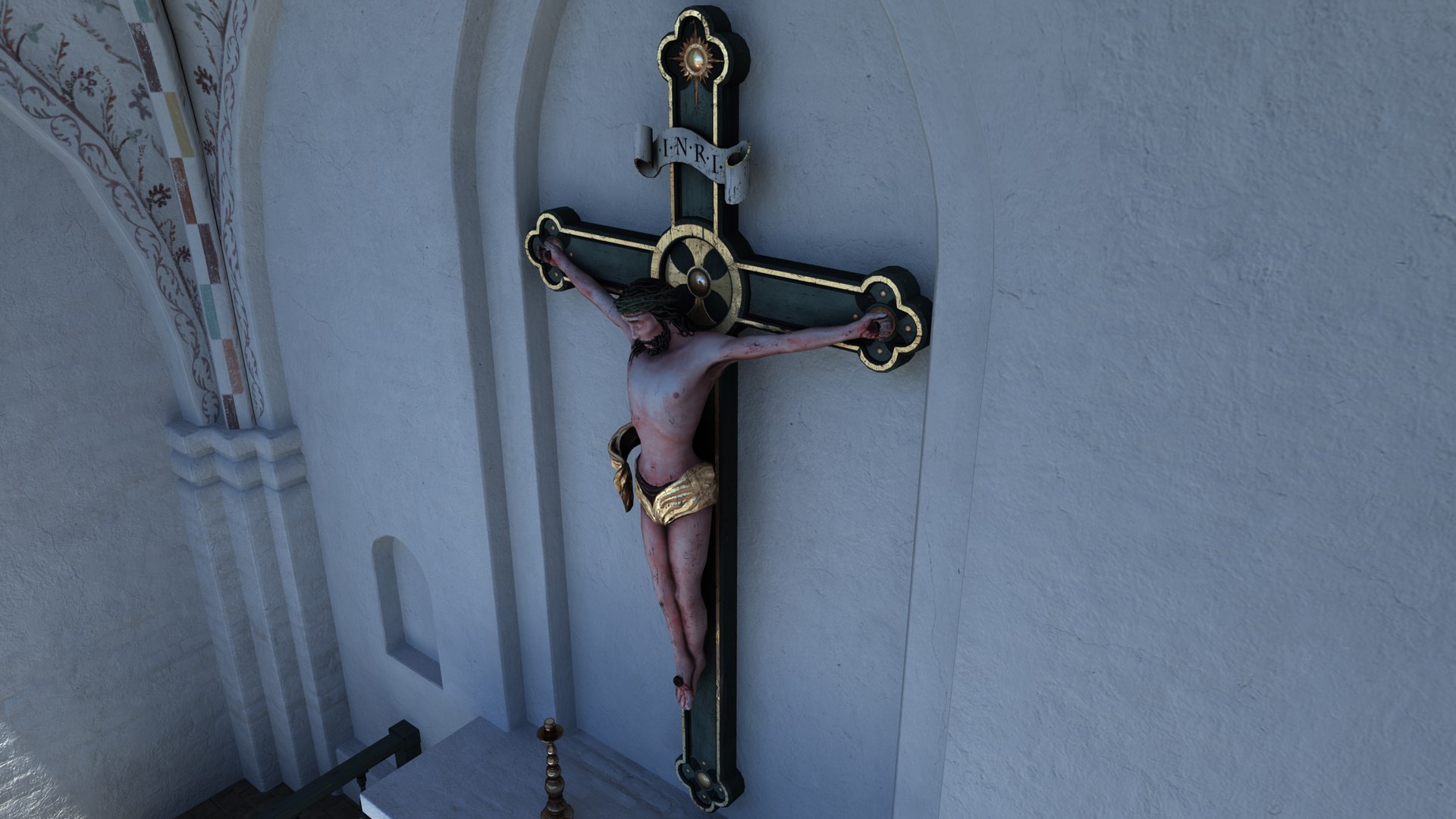3D Medieval Crucifix Red - PBR - TurboSquid 1818010