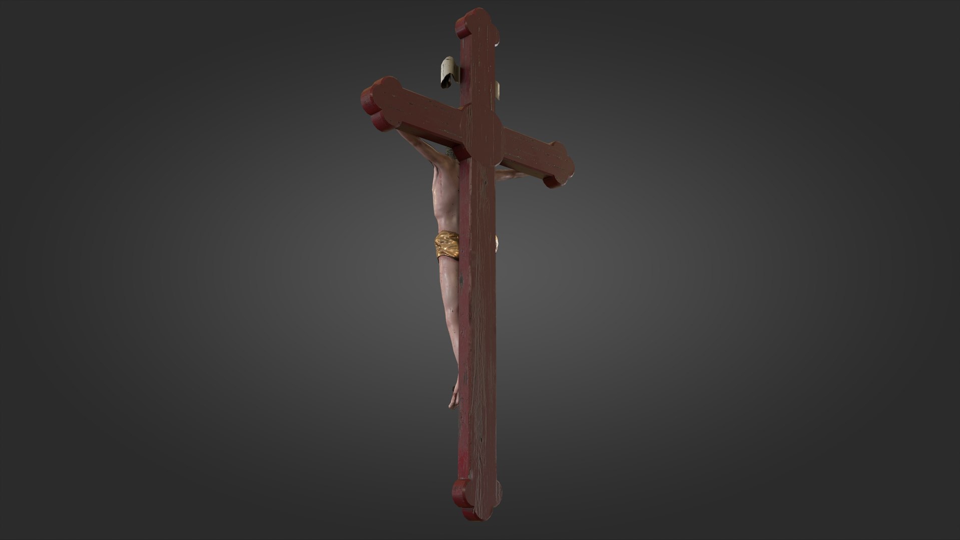 3D Medieval Crucifix Red - PBR - TurboSquid 1818010