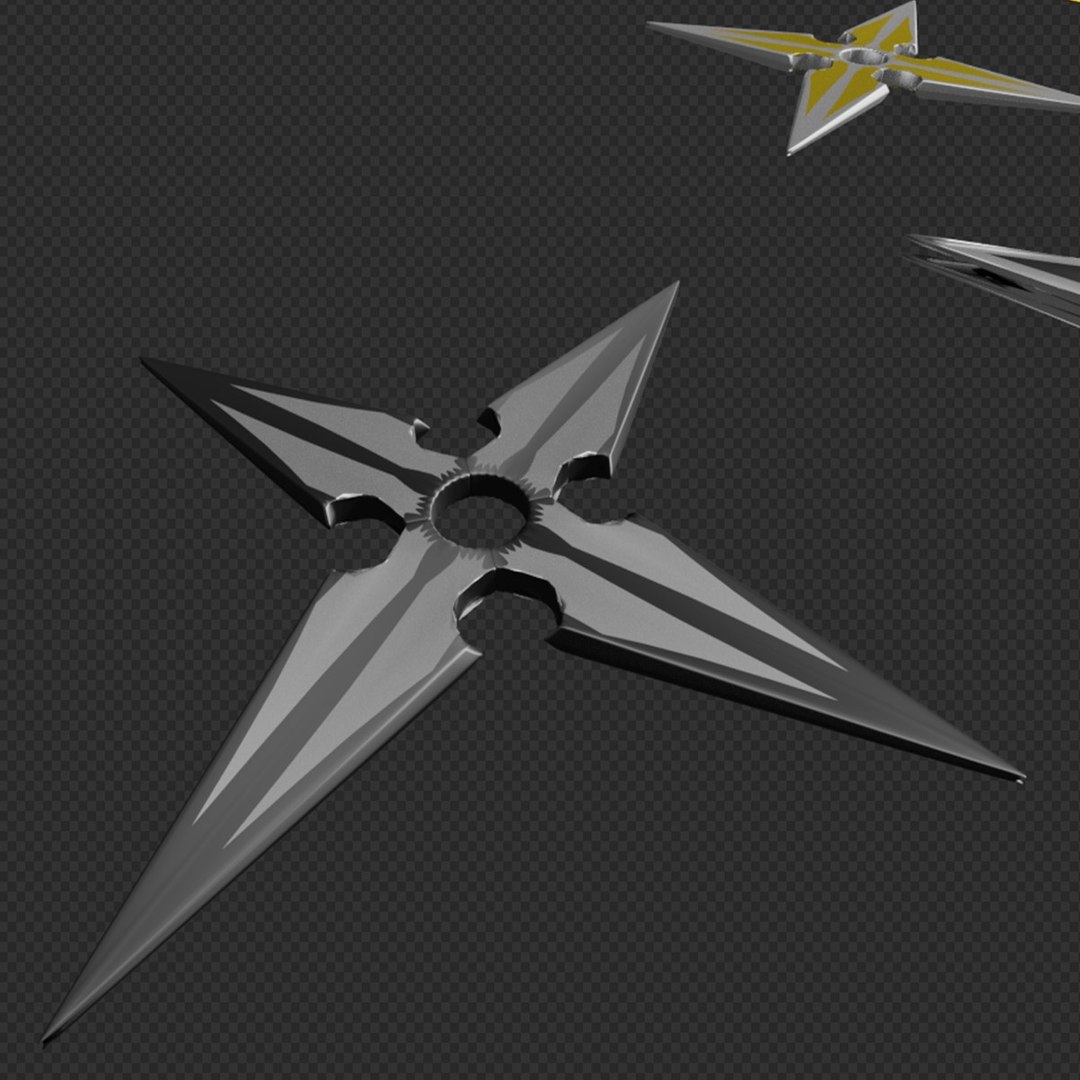 3D Shuriken Set Black Silver Model - TurboSquid 1327619