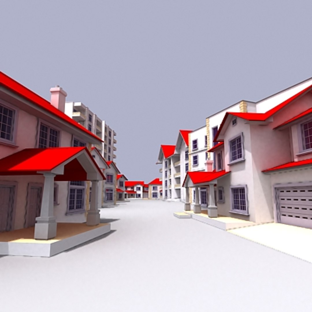 Residential Houses 3d Model