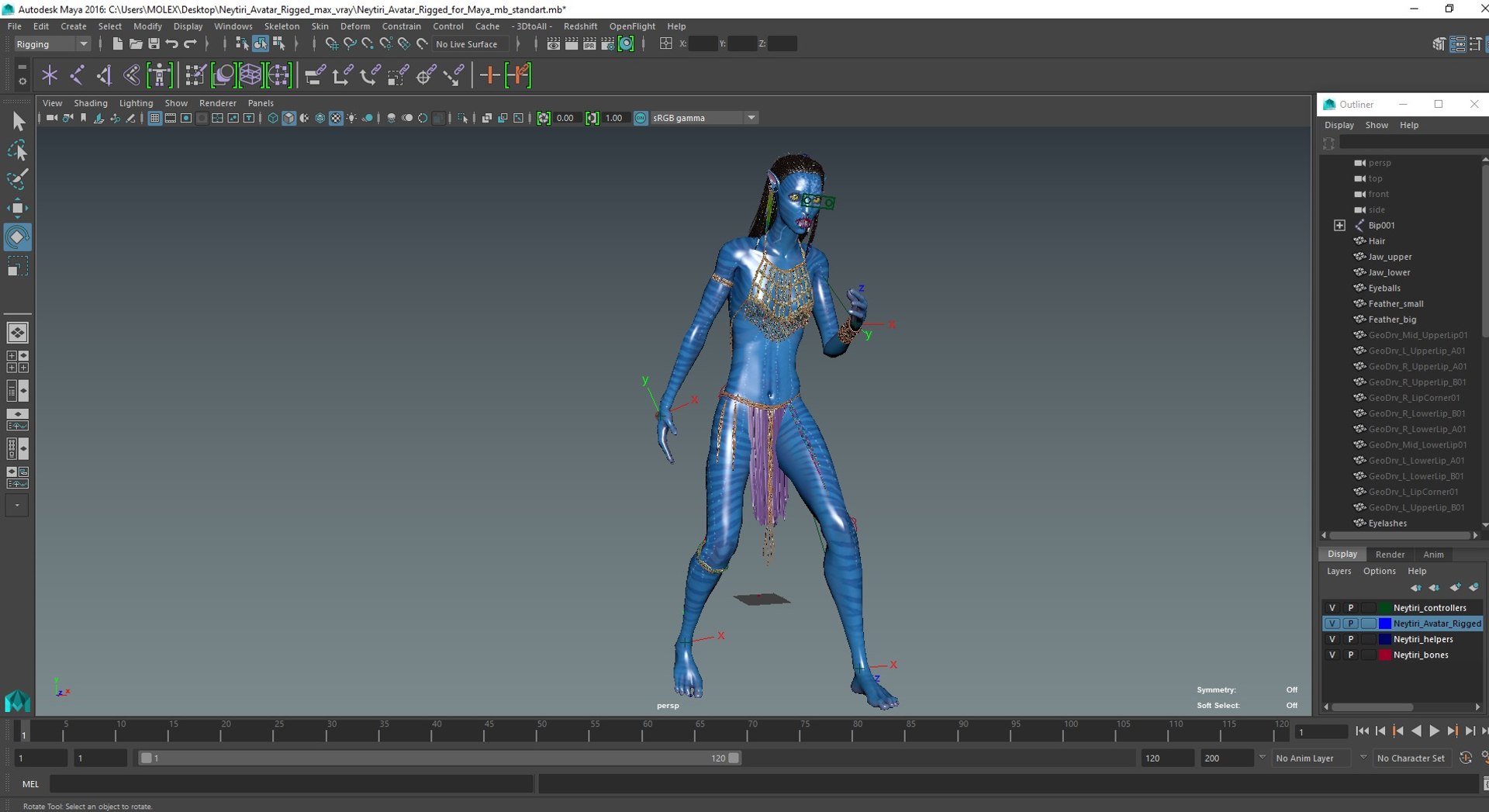Neytiri Avatar Rigged For Maya 3D Model - TurboSquid 2141018