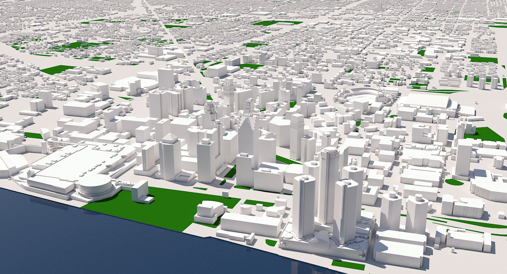 3D Detroit Cityscape - TurboSquid 1209878