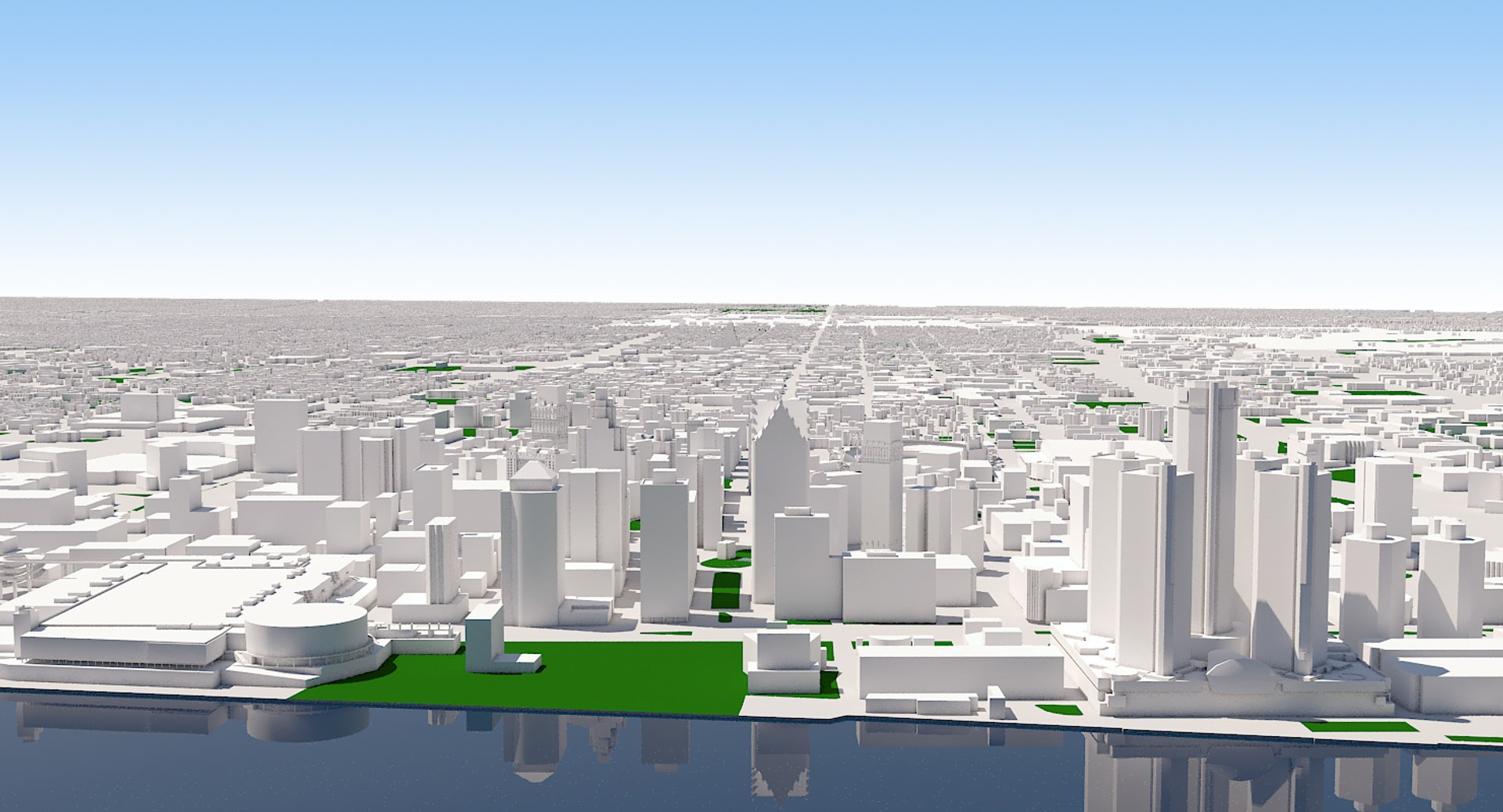 3D Detroit Cityscape - TurboSquid 1209878