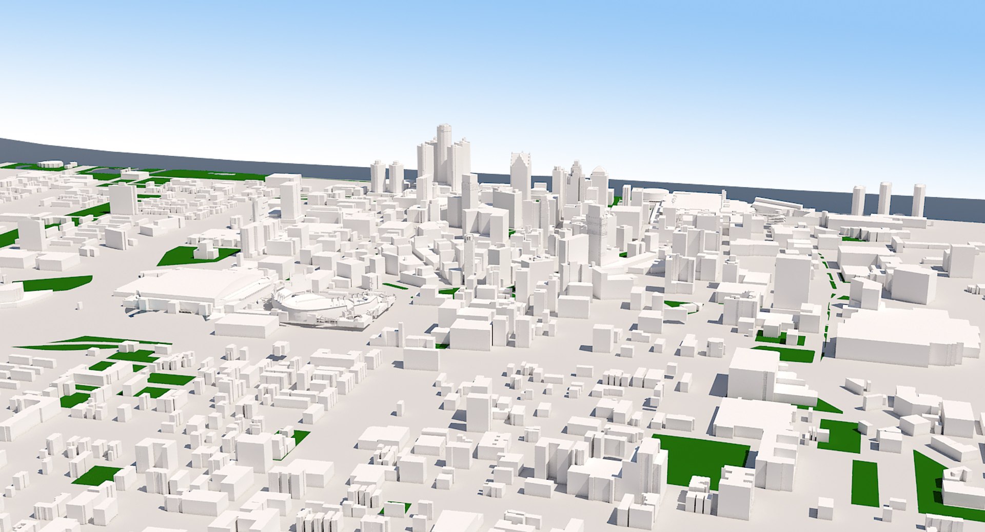 3D Detroit Cityscape - TurboSquid 1209878