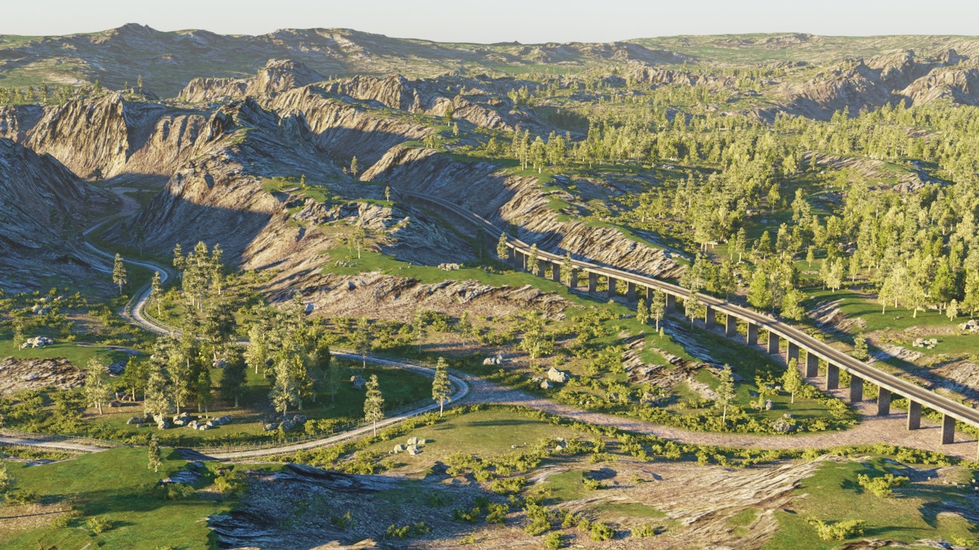 3D Roads And Paths In Blender Model - TurboSquid 1729099