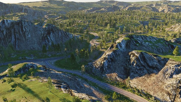 3D Roads and paths in Blender model - TurboSquid 1729099