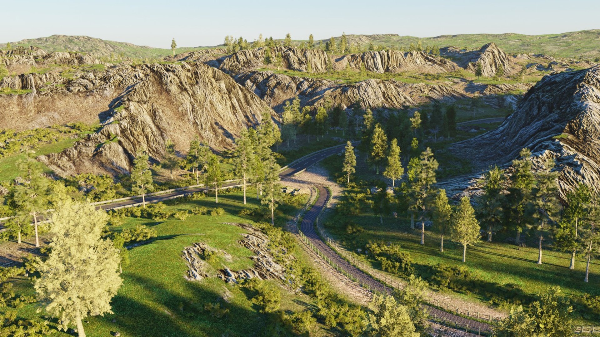 3D Roads And Paths In Blender Model - TurboSquid 1729099