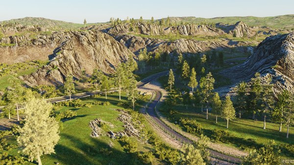 3D Roads and paths in Blender model - TurboSquid 1729099